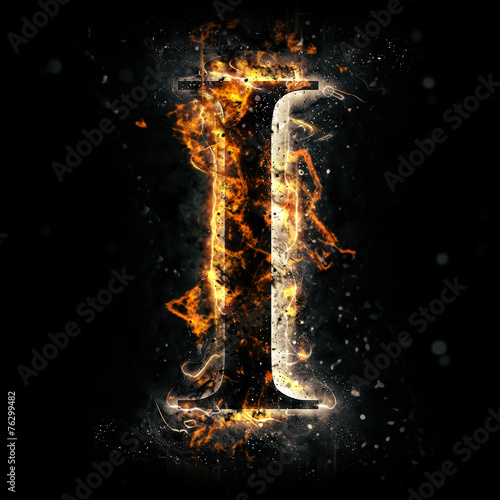 Fire alphabet. Letter I. Stock Illustration | Adobe Stock
