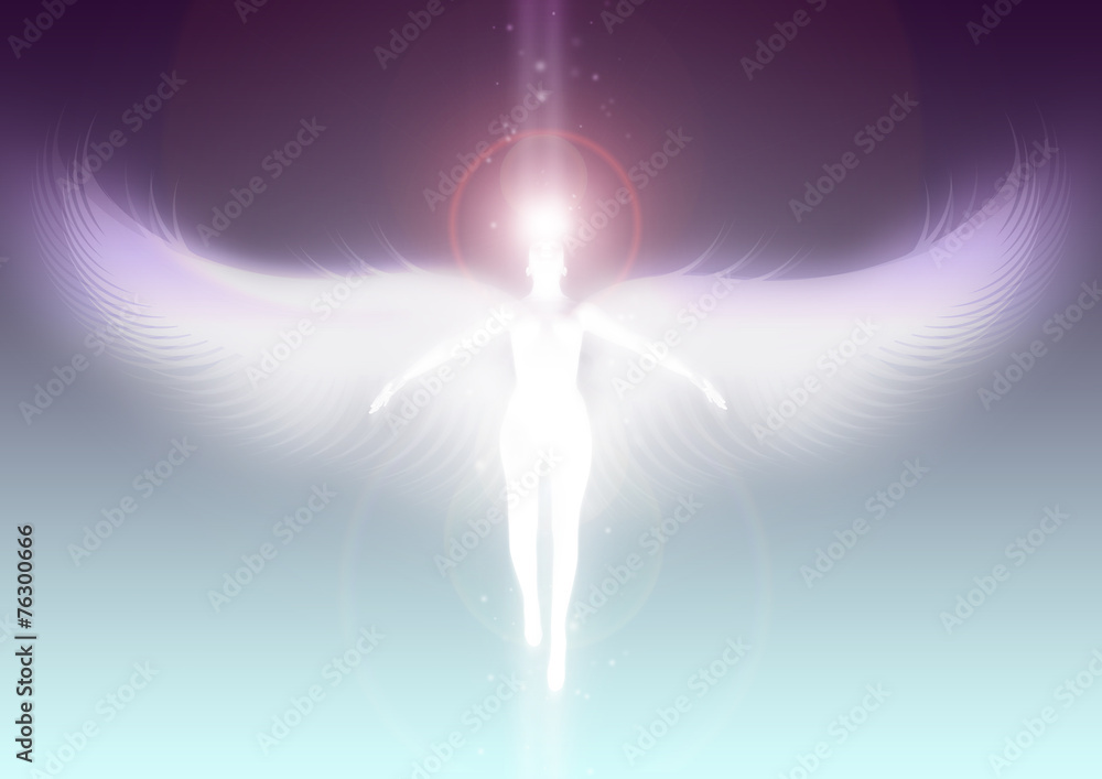 Angel ascending to heaven Stock Illustration | Adobe Stock
