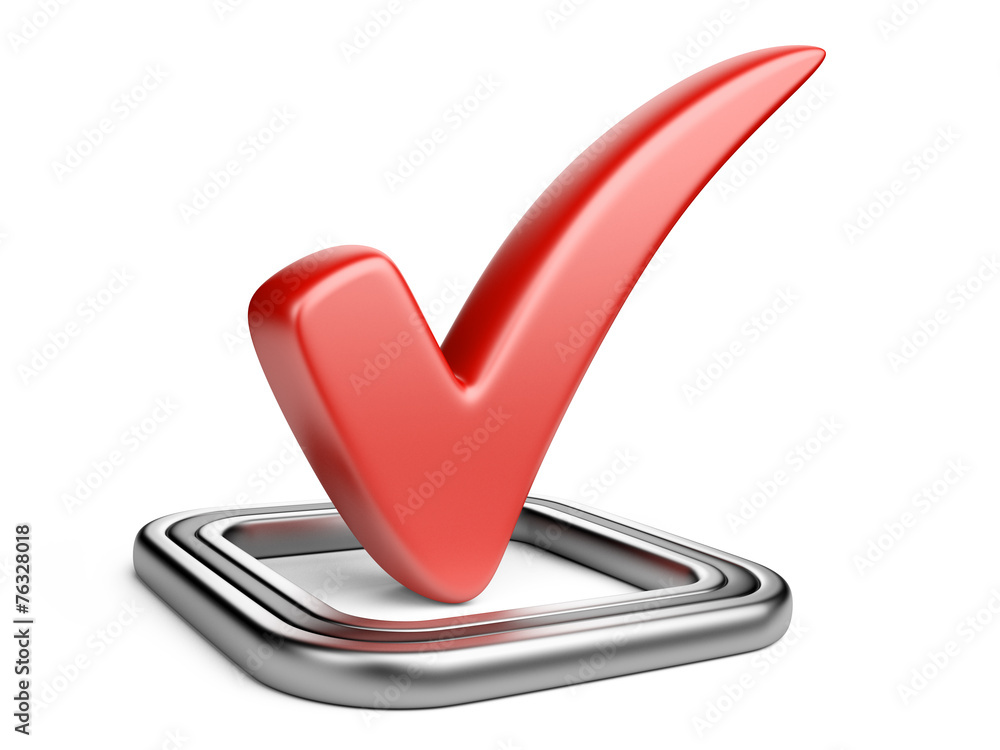 Check box with red check mark Stock Illustration | Adobe Stock