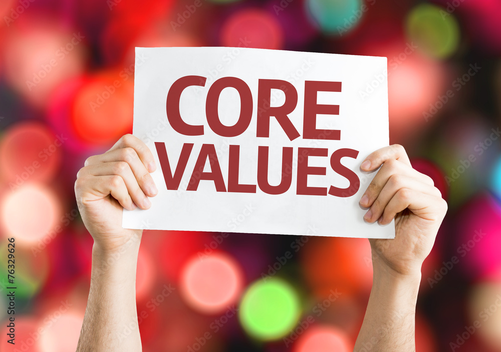 Core Values card with colorful background Stock Photo | Adobe Stock