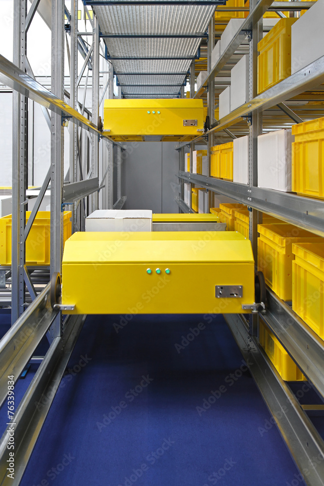 Warehouse shuttle system Stock Photo | Adobe Stock
