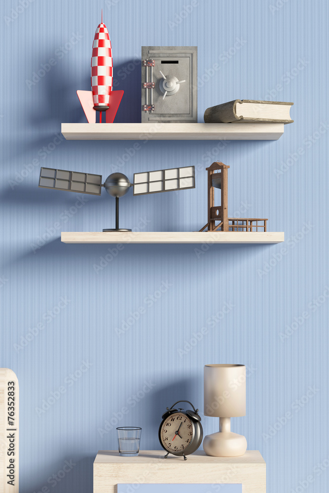 shelf with objects Stock Photo | Adobe Stock