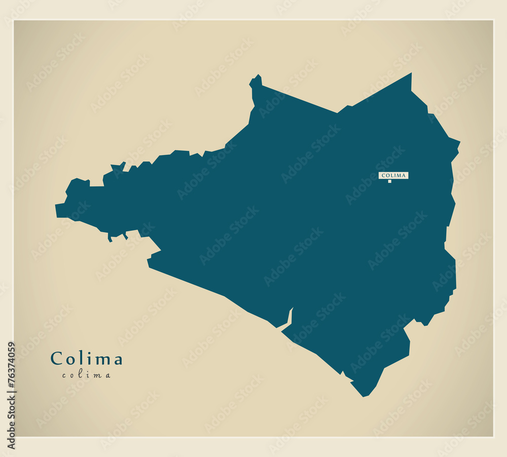 Modern Map - Colima MX Stock Vector | Adobe Stock