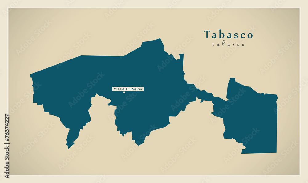 Modern Map - Tabasco MX Stock Vector | Adobe Stock