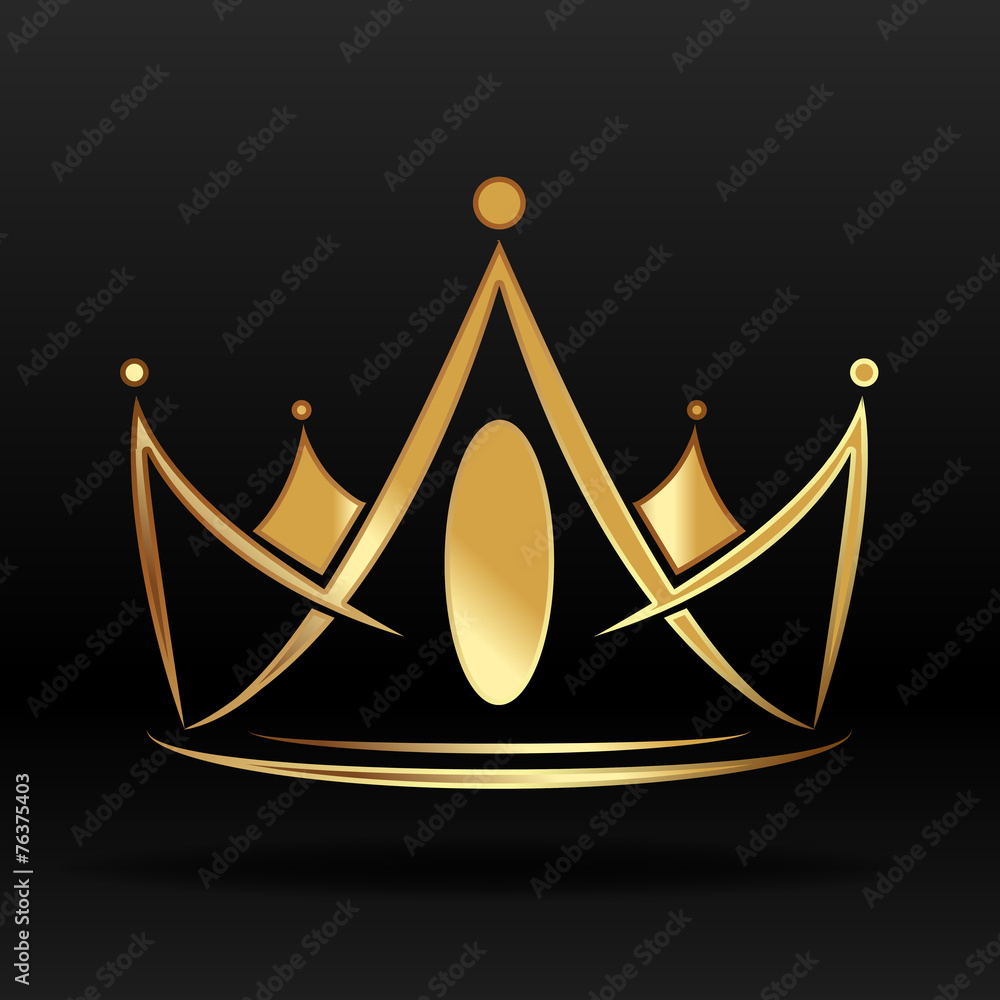 Gold crown for logo and graphic designer Stock Vector | Adobe Stock