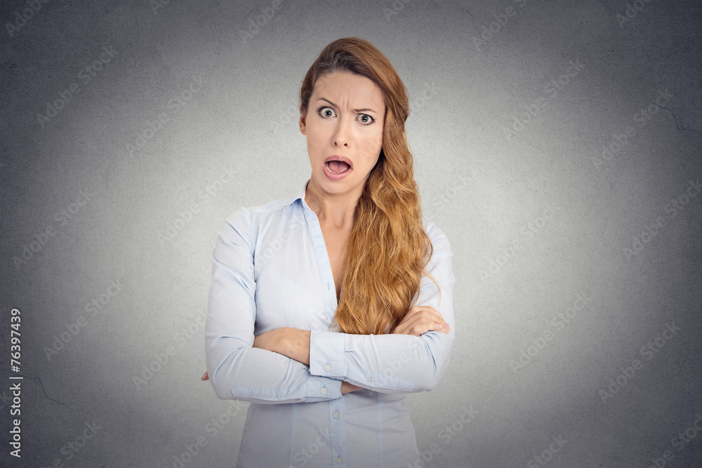 angry young woman with disgusted face expression Stock Photo | Adobe Stock