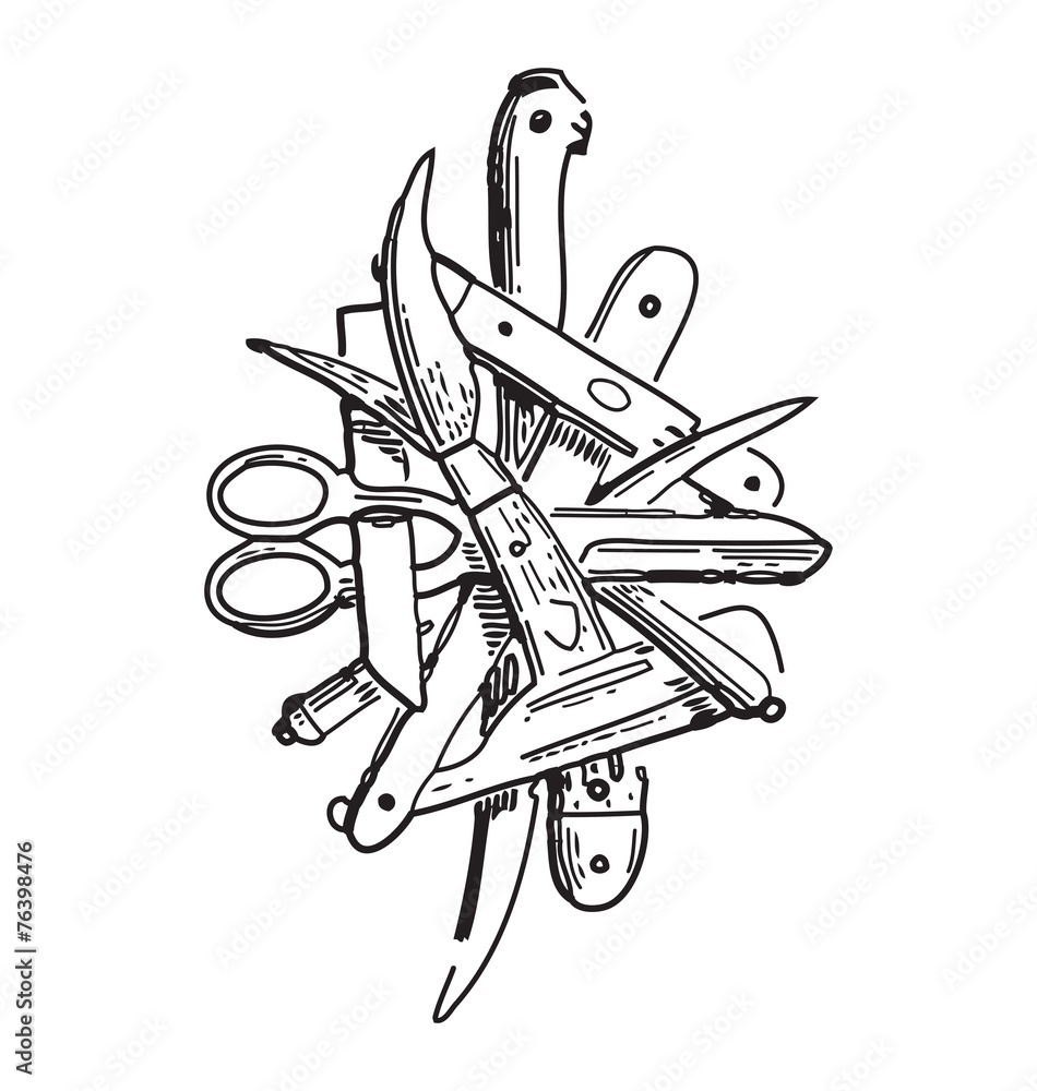 Vintage cutting tools Stock Vector | Adobe Stock