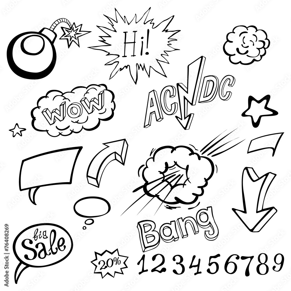 Bomb explosion comic style templates. Vector illustration Stock Vector ...