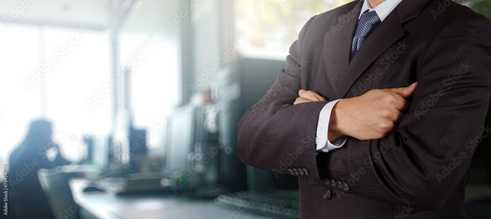 businessman success with his office background as concept Stock Photo ...