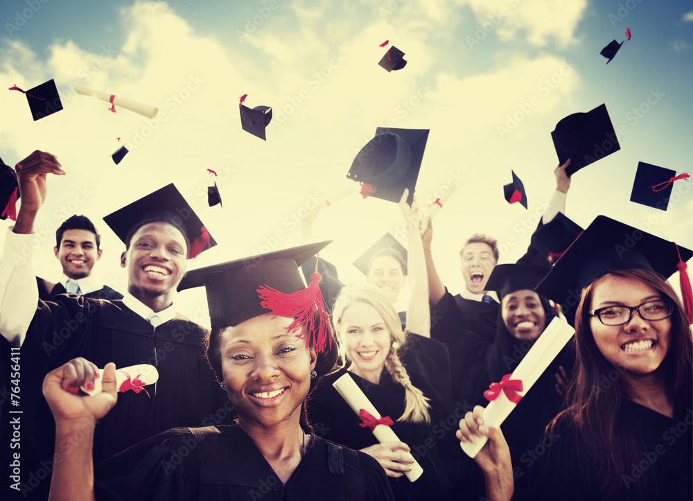 Students Graduation Success Achievement Celebration Happiness Stock ...