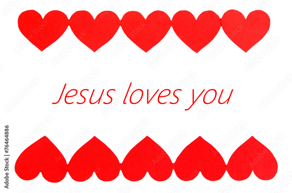 Jesus loves you text in frame Stock Photo | Adobe Stock
