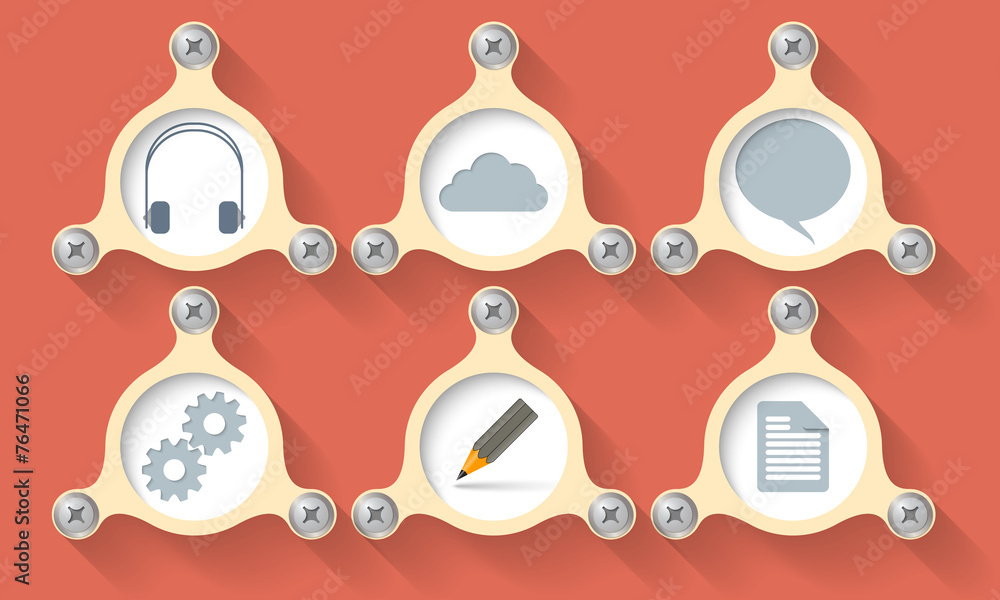 Set of six vector objects and icons Stock Vector | Adobe Stock