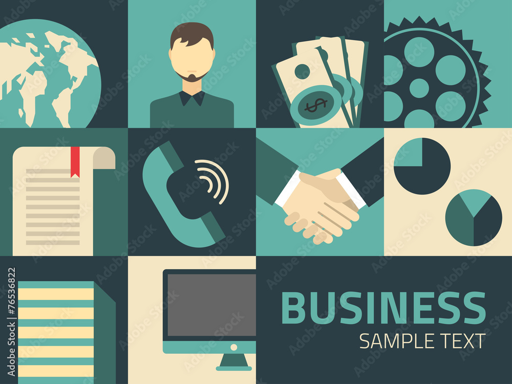 Business concept. Businessman, money, document Stock Vector | Adobe Stock