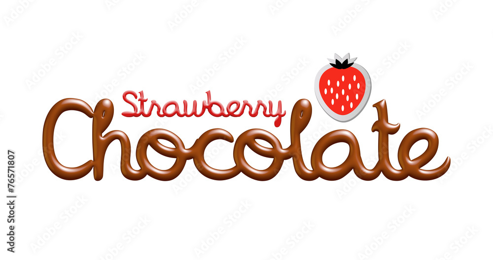 Strawberry chocolate logo isolated on white background Stock ...