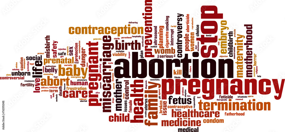 Abortion word cloud concept. Vector illustration Stock Vector | Adobe Stock