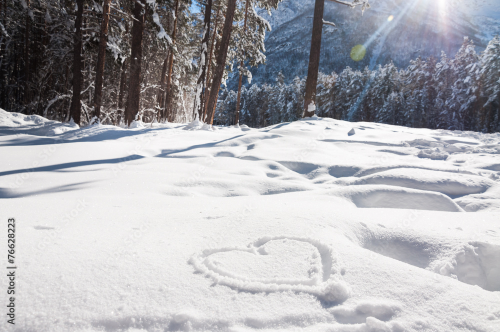 Heart on the snow Stock Photo | Adobe Stock