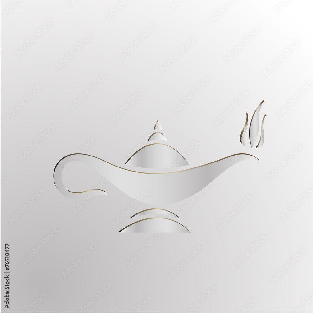 cartoon vector illustration genie lamp Stock Vector | Adobe Stock