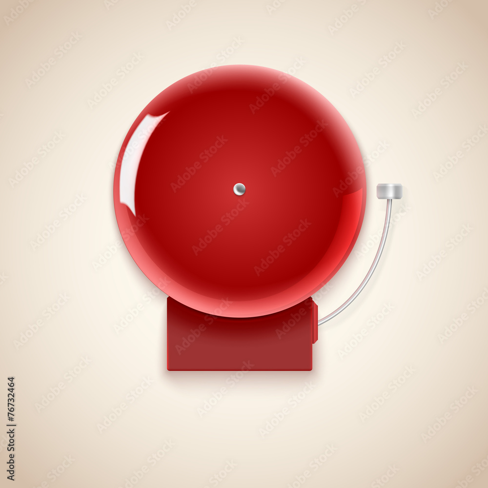Red school bell. Stock Vector | Adobe Stock