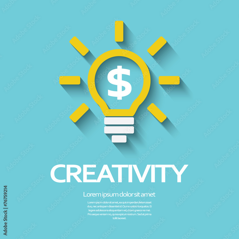Creativity symbol with light bulb and dollar sign inside. Stock Vector ...