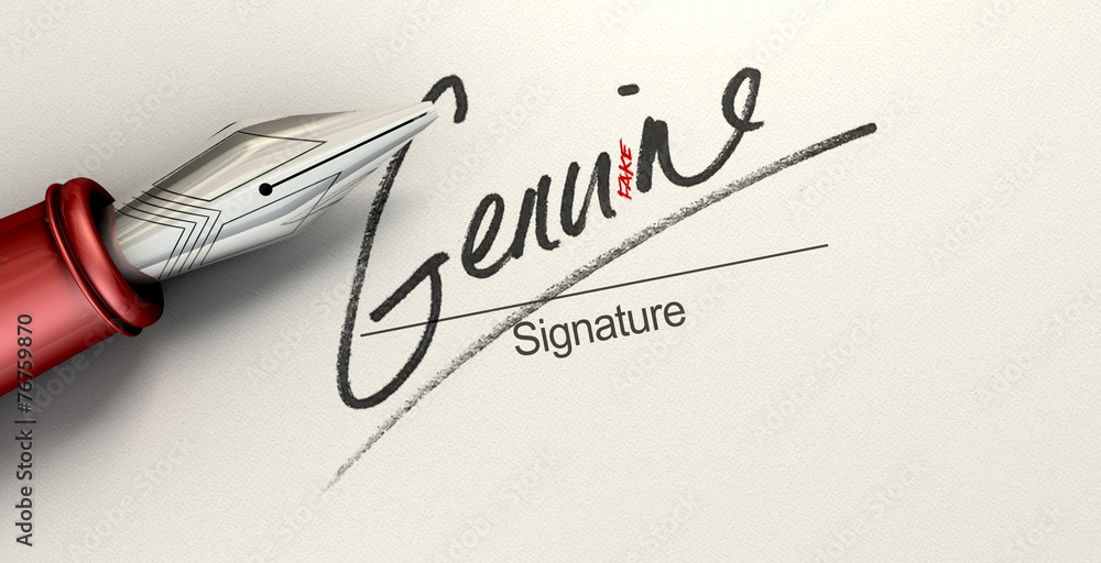Genuine Fake Signature Stock Illustration | Adobe Stock