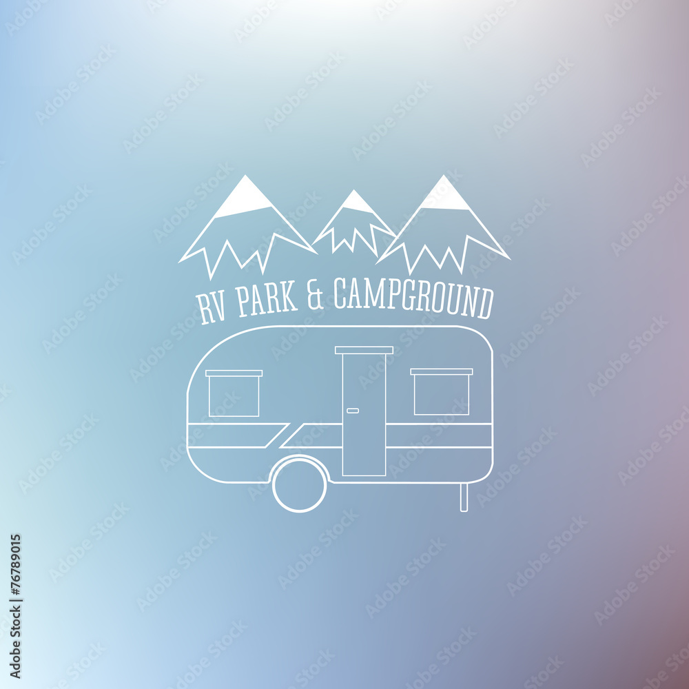 RV and caravan park template. Can be used as logo, badges banner Stock ...