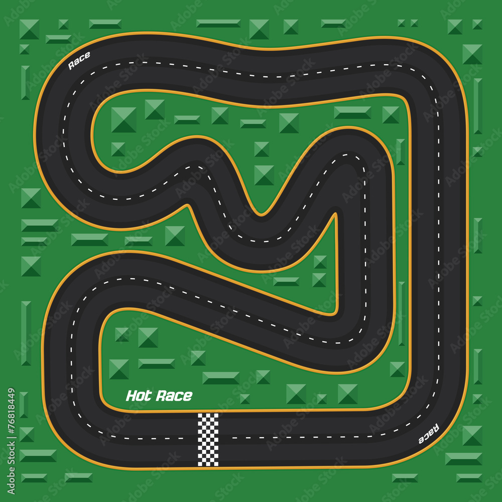 Cartoon racing map for game Stock Vector | Adobe Stock