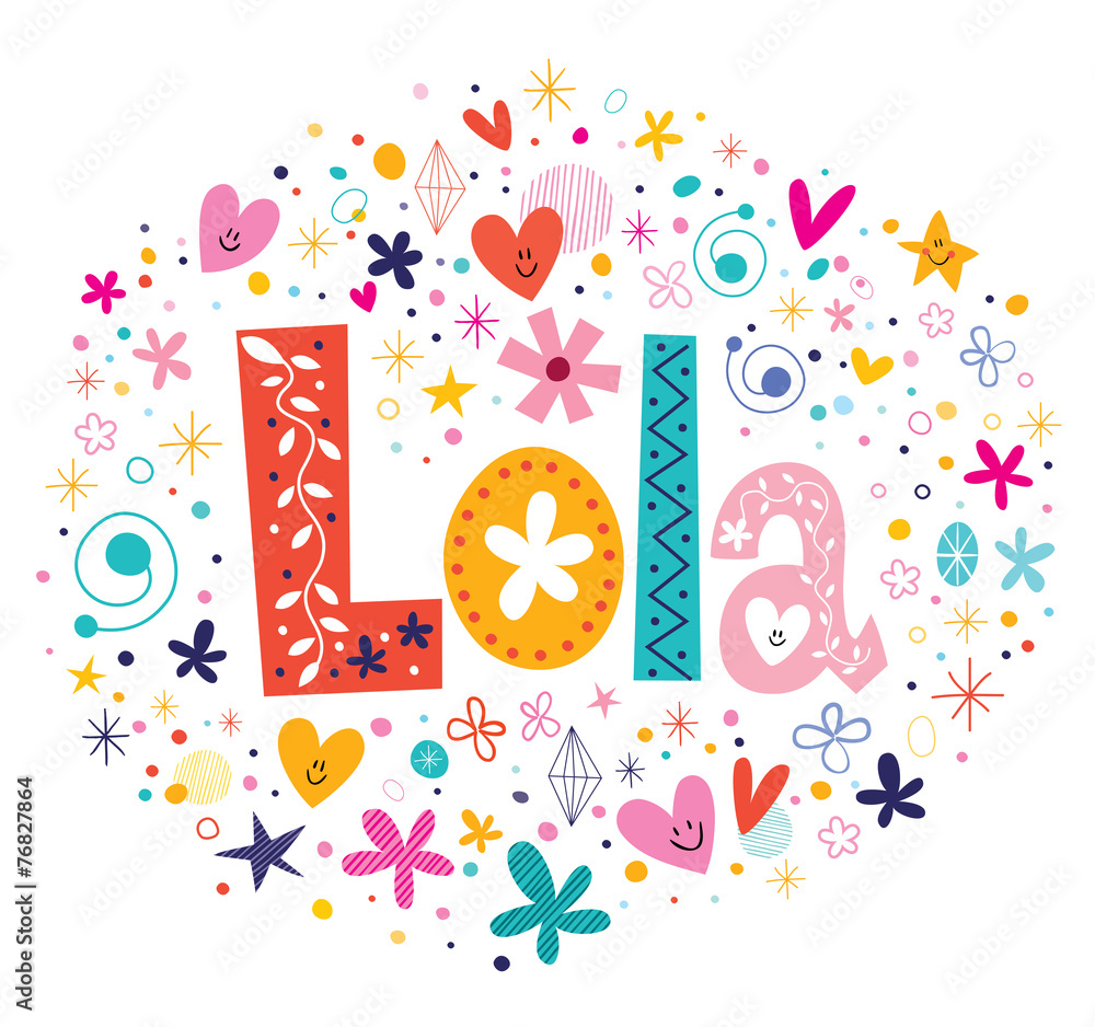 Lola female name decorative lettering type design Stock Vector | Adobe ...