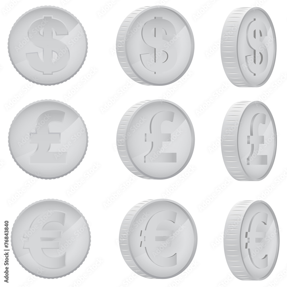 Coin in different angles Stock Vector | Adobe Stock