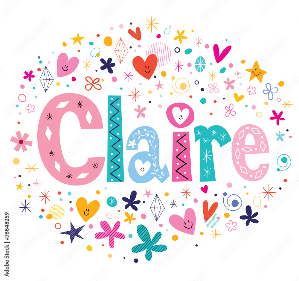 Claire name design Stock Vector | Adobe Stock