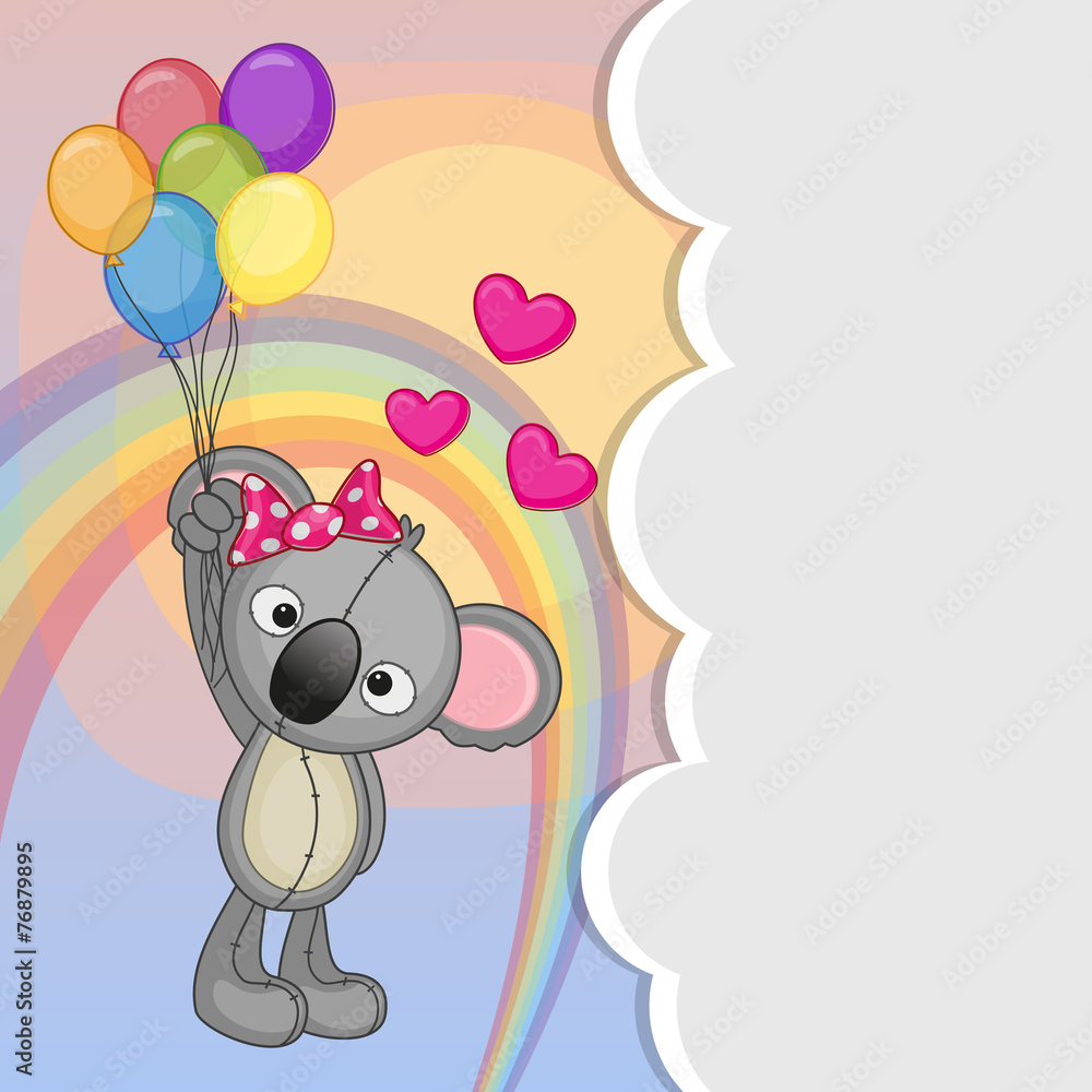 Koala with balloons Stock Vector | Adobe Stock