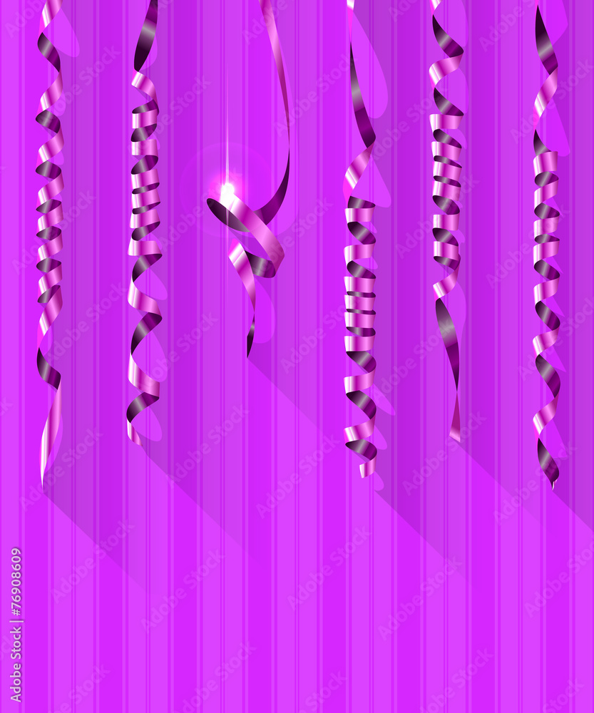 Party Background with Gold Streamers. Vector Illustration. Stock Vector ...