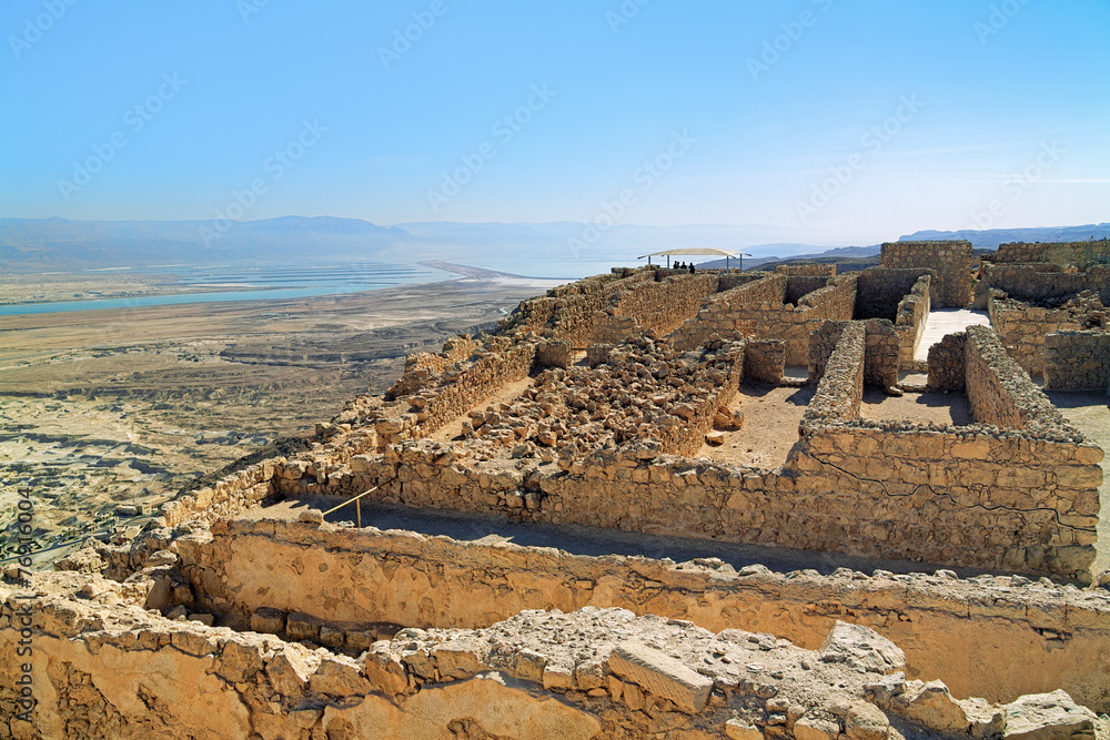 Ruins of Herods Castle in the Masada Fortress, Israel Stock Photo ...