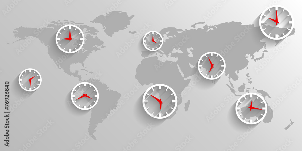 Time zone on the map of the world, business concept background Stock ...