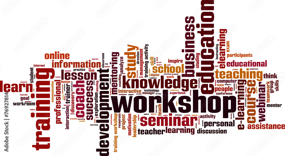 Workshop word cloud concept. Vector illustration Stock Vector | Adobe Stock