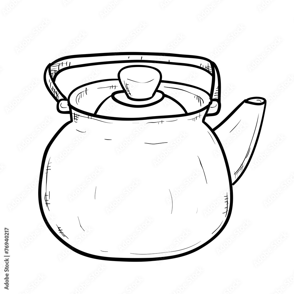 Vector sketch of doodle kettle Stock Vector | Adobe Stock