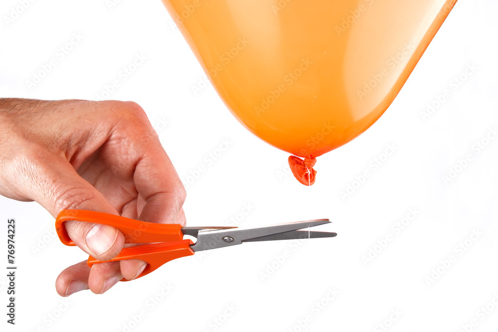 Orange Balloon With String