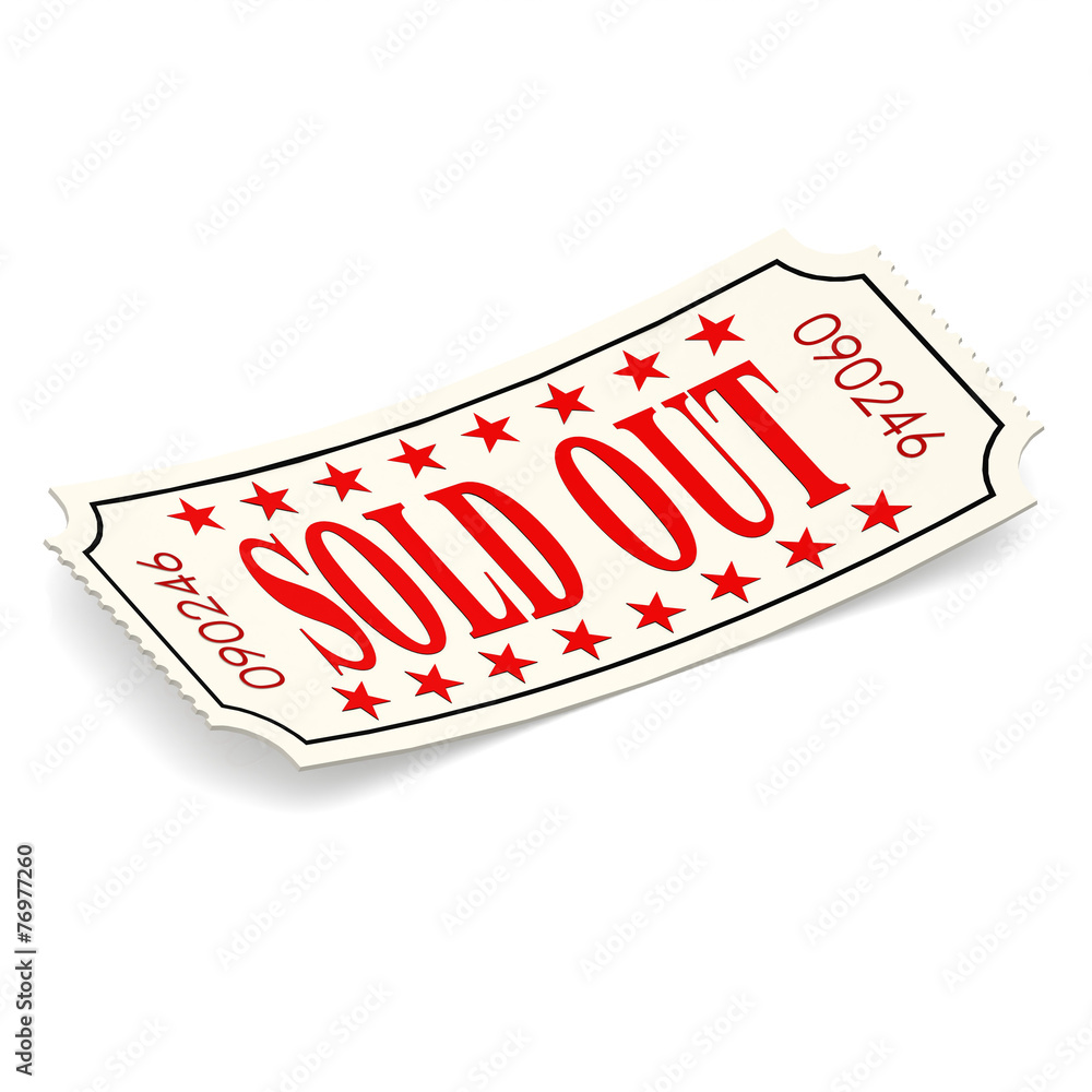 Sold out ticket Stock Illustration | Adobe Stock