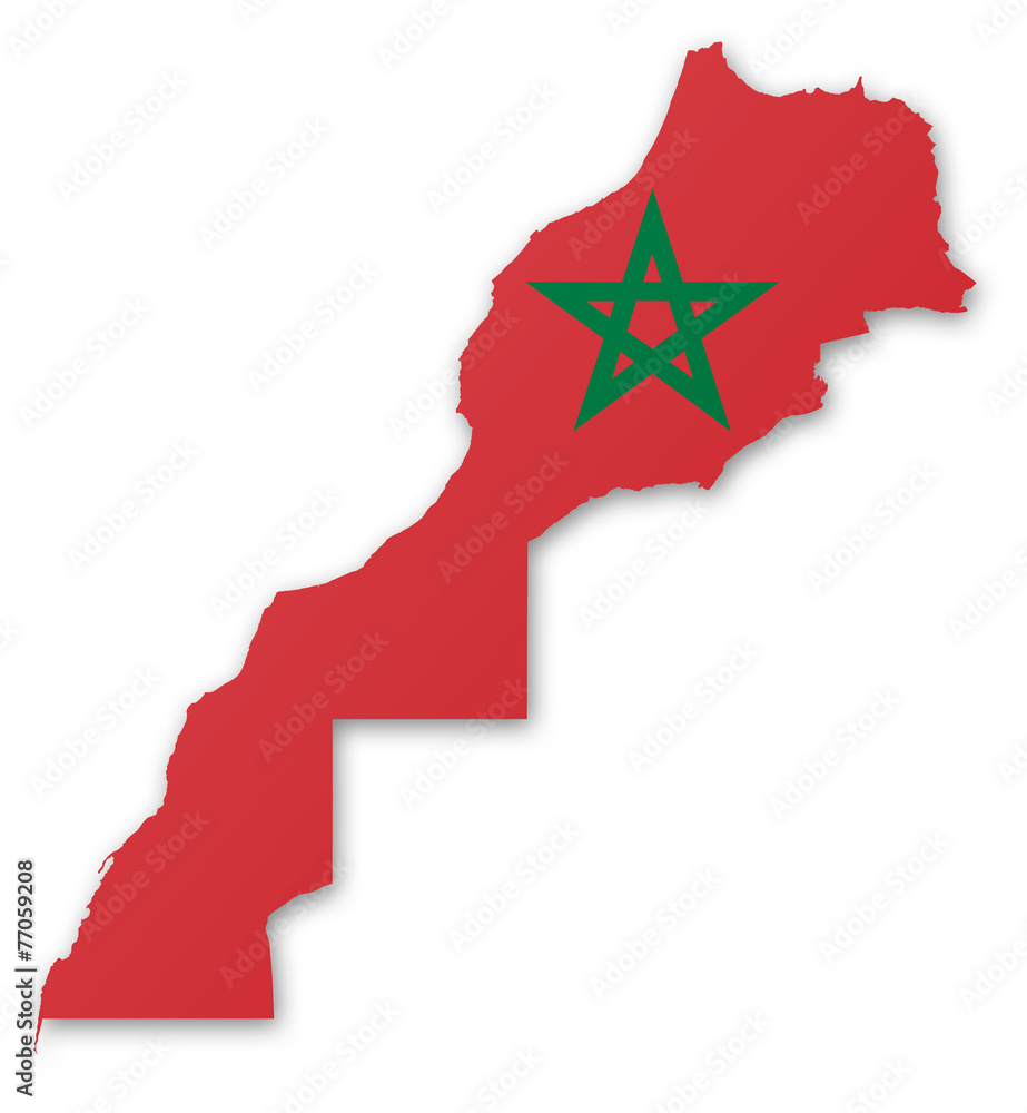 Carte et drapeau du Maroc Stock Illustration | Adobe Stock