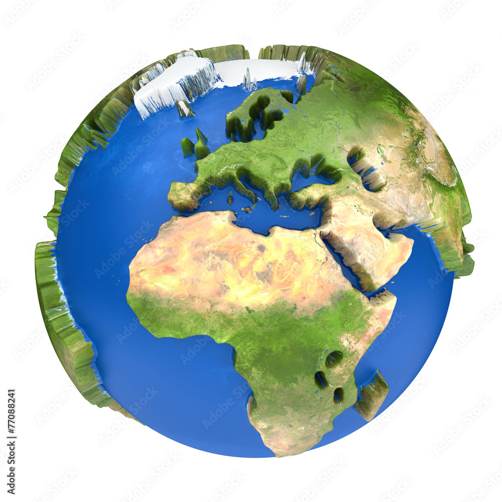 Earth planet. The Earth texture of this image furnished by NASA Stock ...