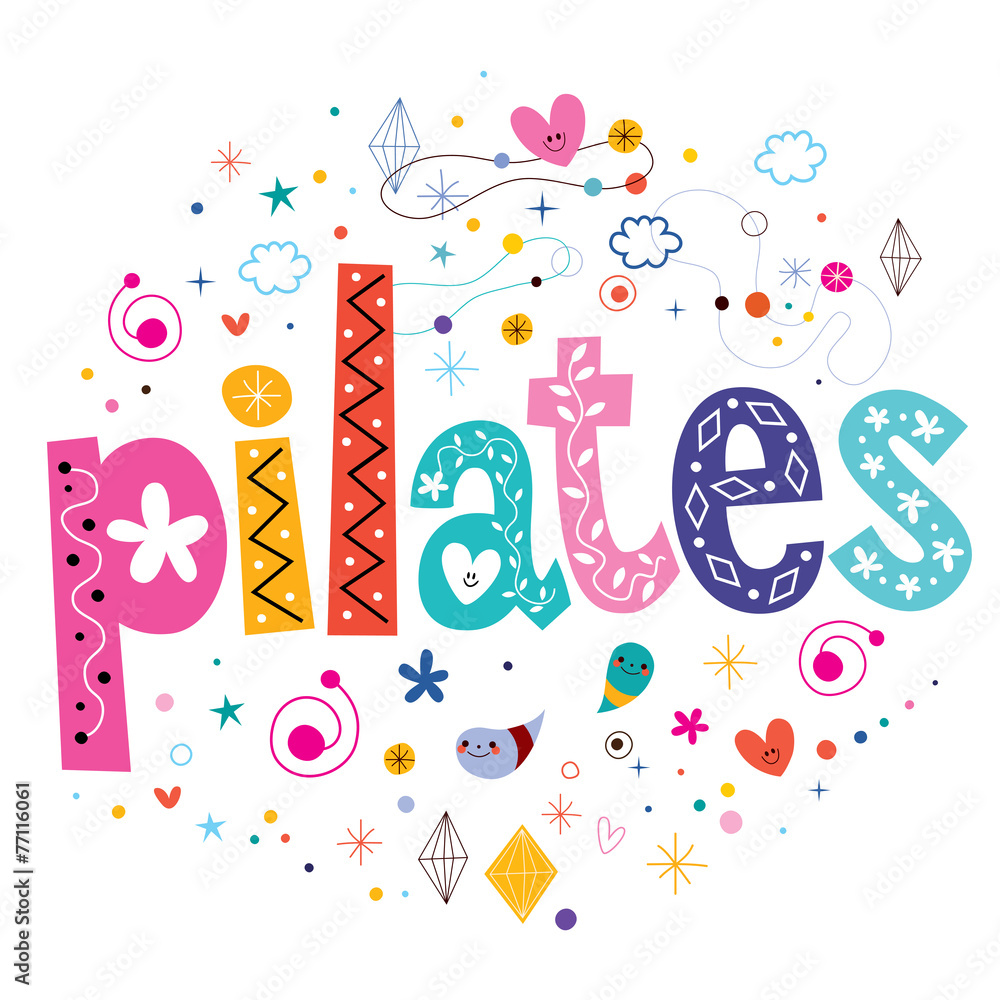 pilates typography lettering text design Stock Vector | Adobe Stock
