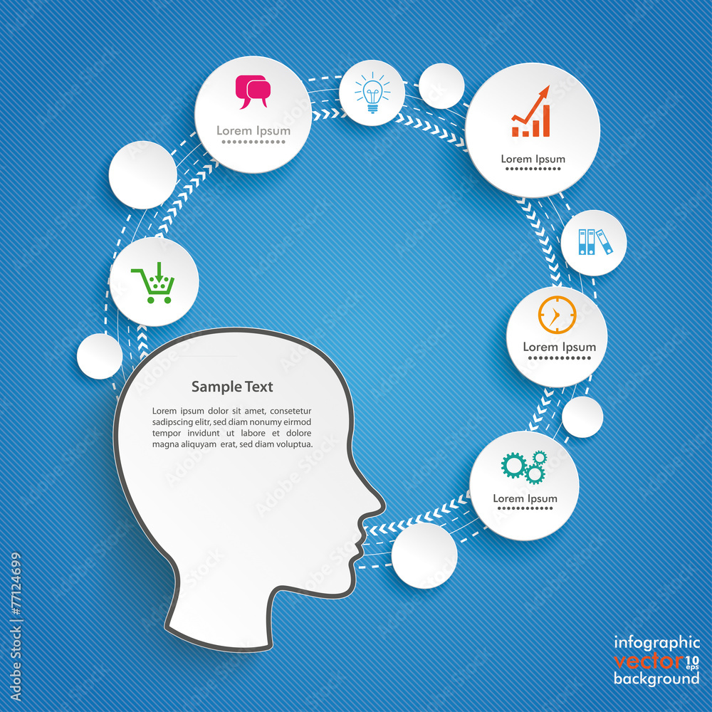 Circles Cycle Head Blue Infographic Stock Vector | Adobe Stock