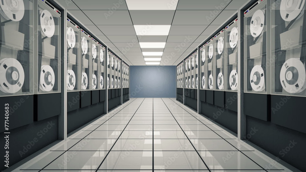 Animated old computer room Stock Video | Adobe Stock