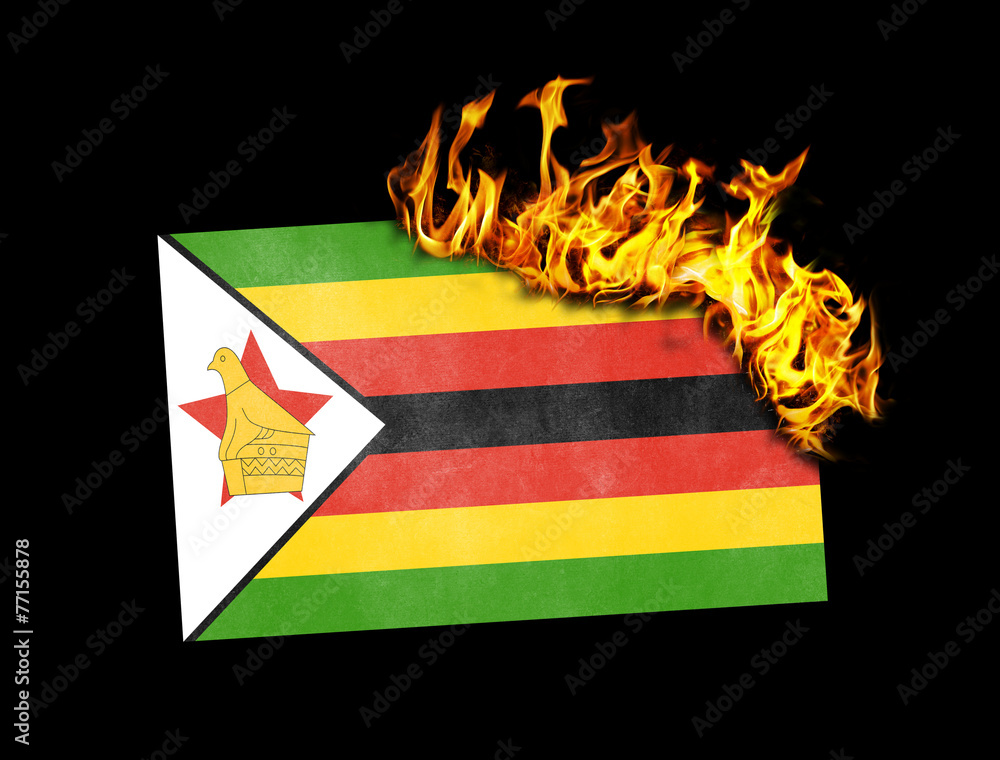 Flag burning - Zimbabwe Stock Photo | Adobe Stock