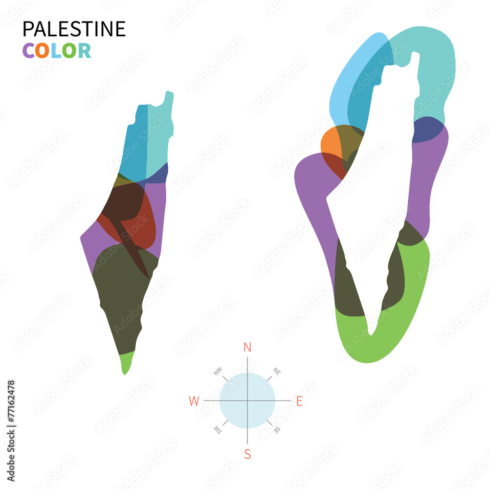 Abstract vector color map of Palestine Stock Vector | Adobe Stock