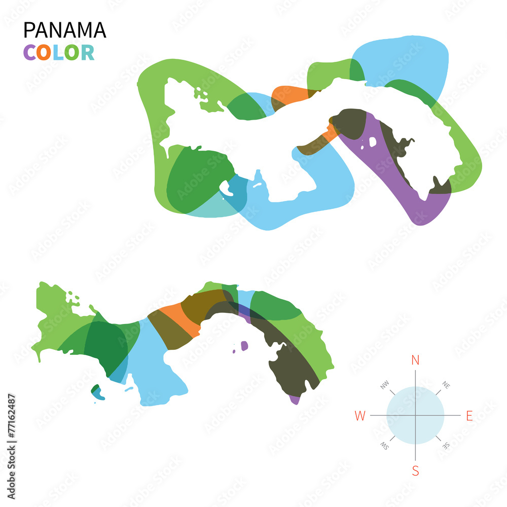 Abstract vector color map of Panama Stock-Vektorgrafik | Adobe Stock