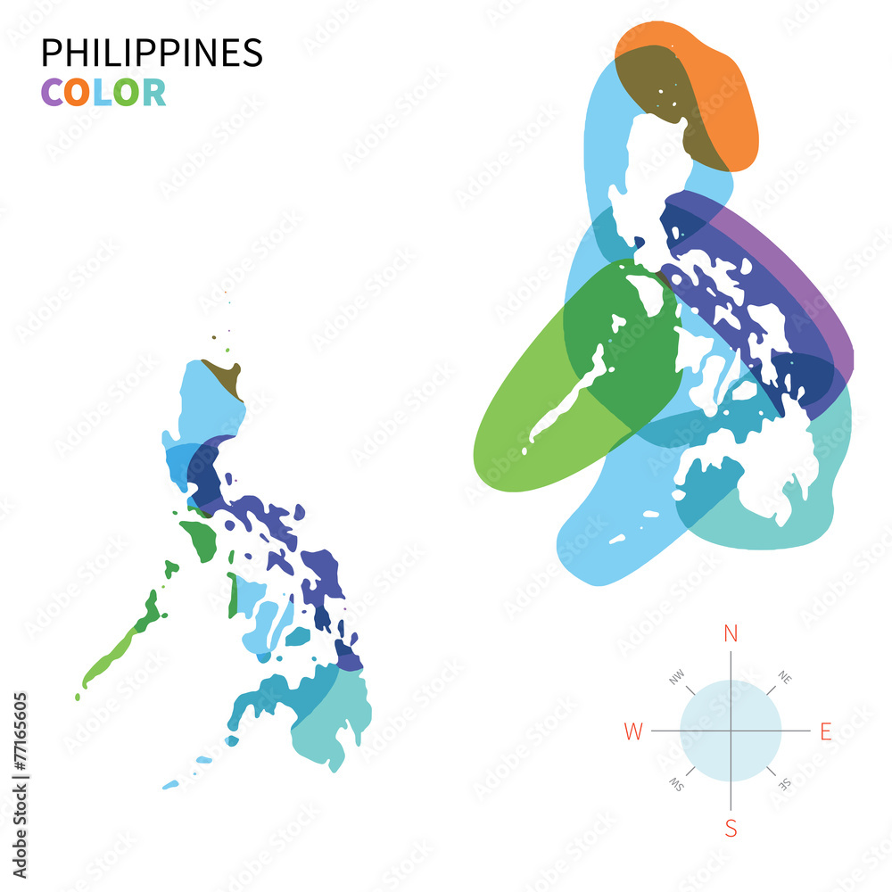 Abstract vector color map of Philippines Stock Vector | Adobe Stock