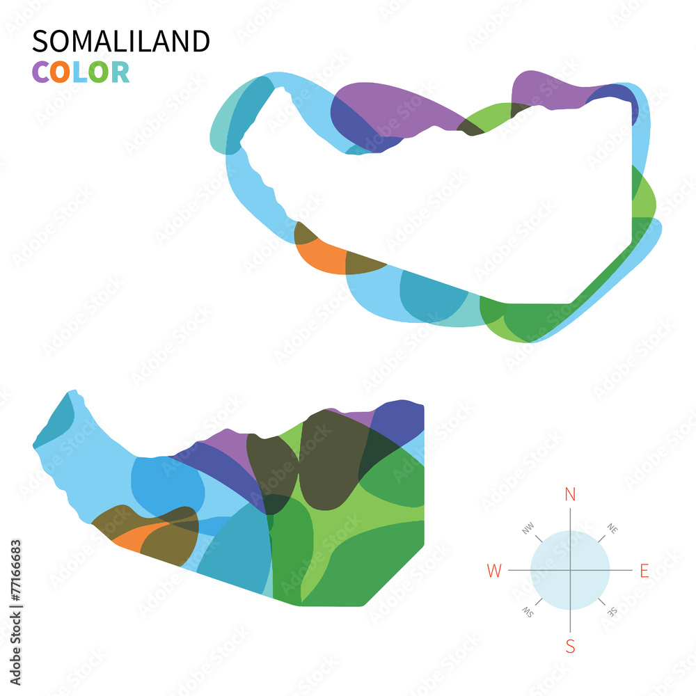 Abstract vector color map of Somaliland Stock Vector | Adobe Stock