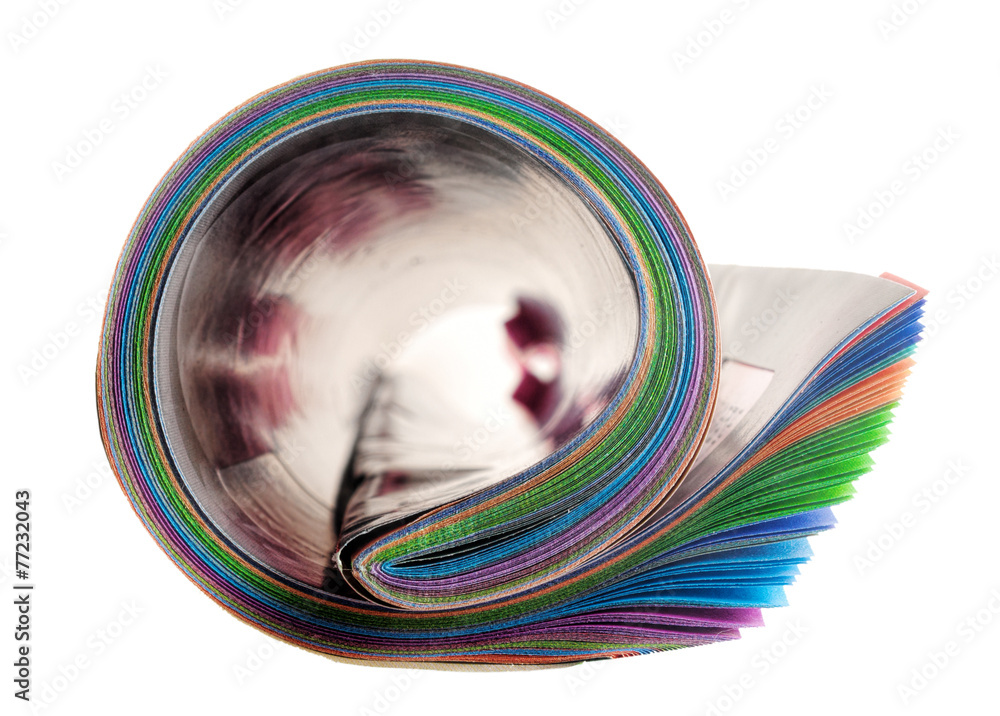 Rolled up magazine isolated on white background Stock Photo | Adobe Stock