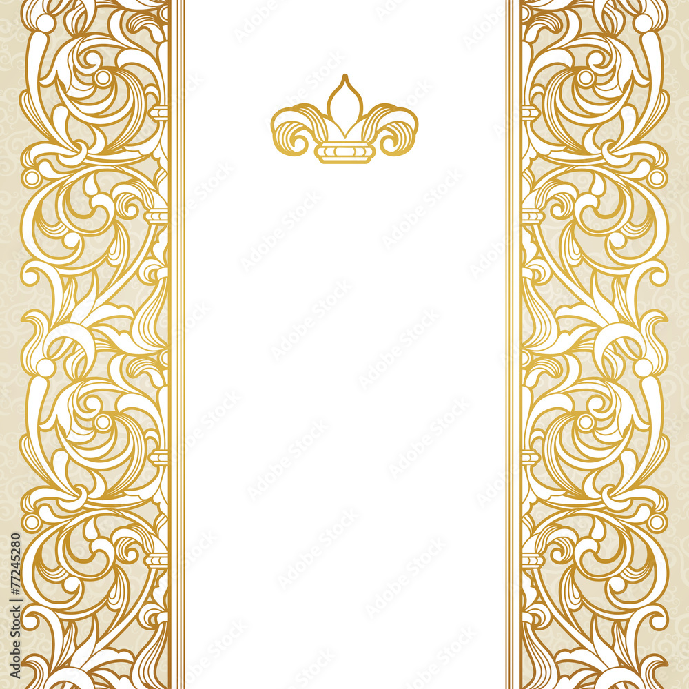 Vector floral border in Victorian style. Stock Vector | Adobe Stock