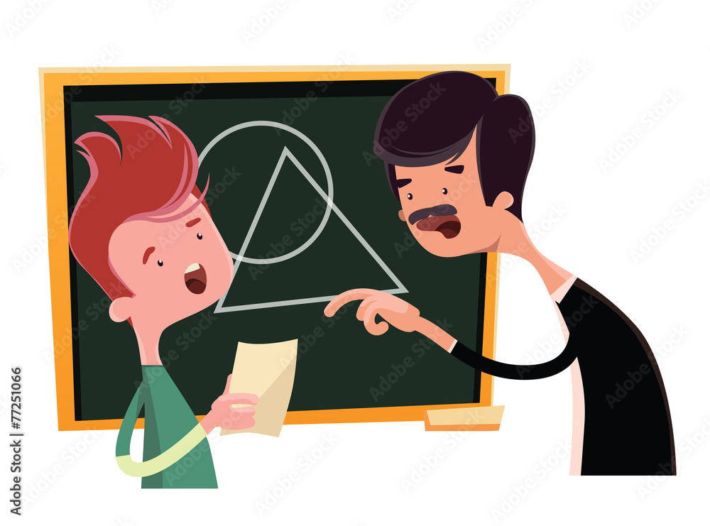 Teacher teaching shapes vector illustration cartoon character Stock ...